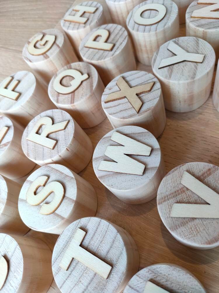 Literacy and Numeracy Wooden Playdough Stamps - Etsy
