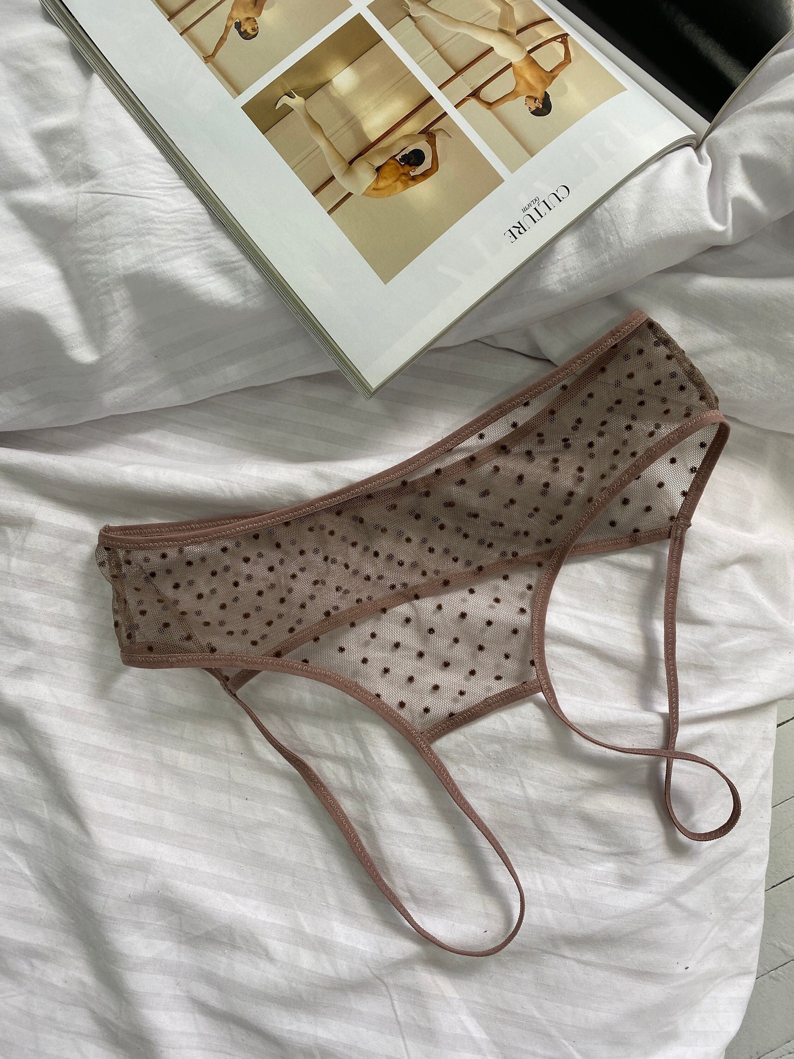 Open Mesh Panties Doted Panties Crotchless Panties Polka Dot Panties ...