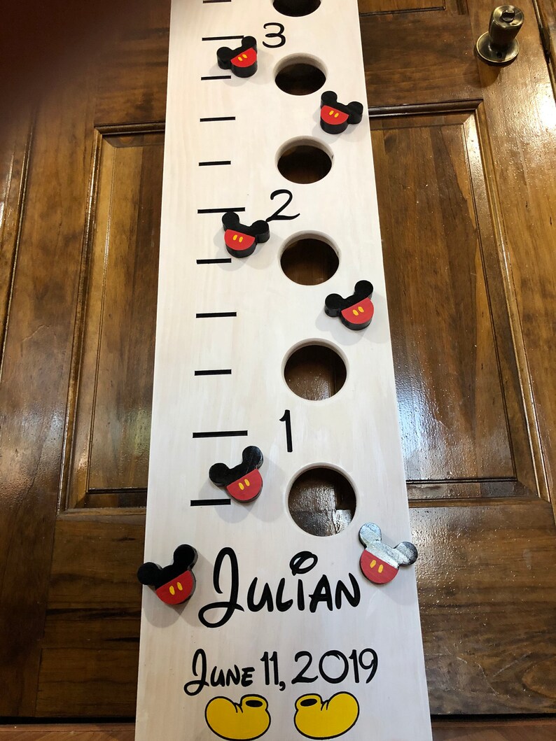 Custom Engraved Disney-themed Wooden Growth Chart - Etsy
