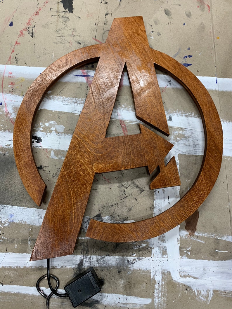 Wood Illuminated Avengers Sign Wall Art Wall Decor | Etsy