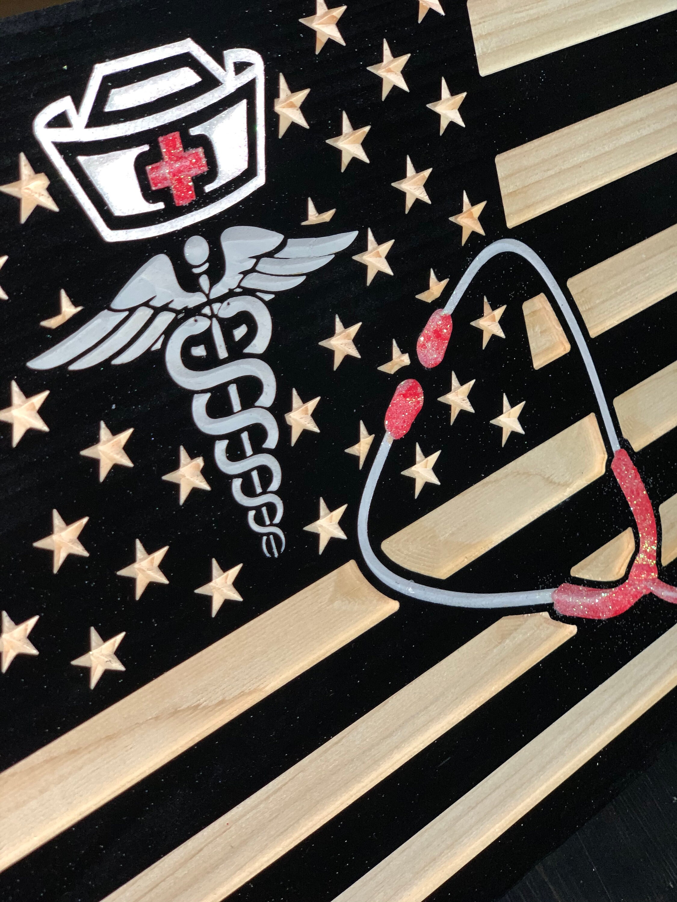 Nurse American Flag Wood Flag Subdued Flag Nurse Gift - Etsy