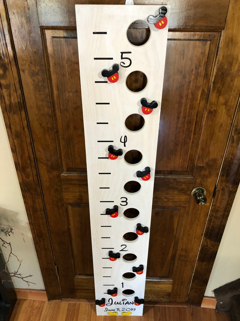 Custom Engraved Disney-themed Wooden Growth Chart - Etsy