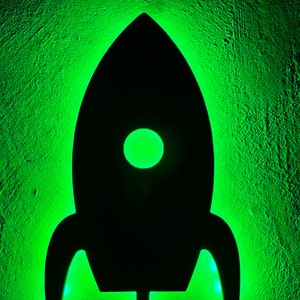 Rocket Ship LED Sign Wall Art, Nursery Decor, Space Rocket LED Sign ...