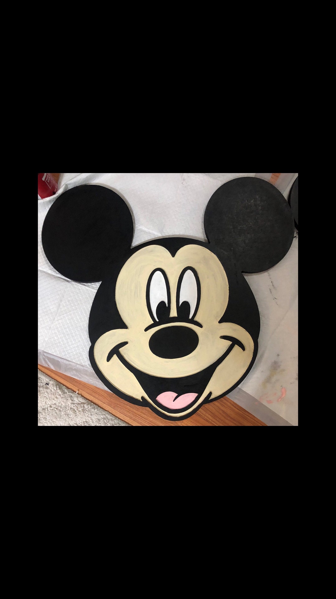 Hand Painted Mickey Mouse Face, Disney Decor, Art Project Blanks - Etsy
