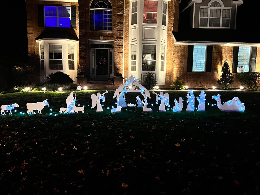 Outdoor Complete Nativity Scene, Christmas Outdoor Decor, Lawn ...