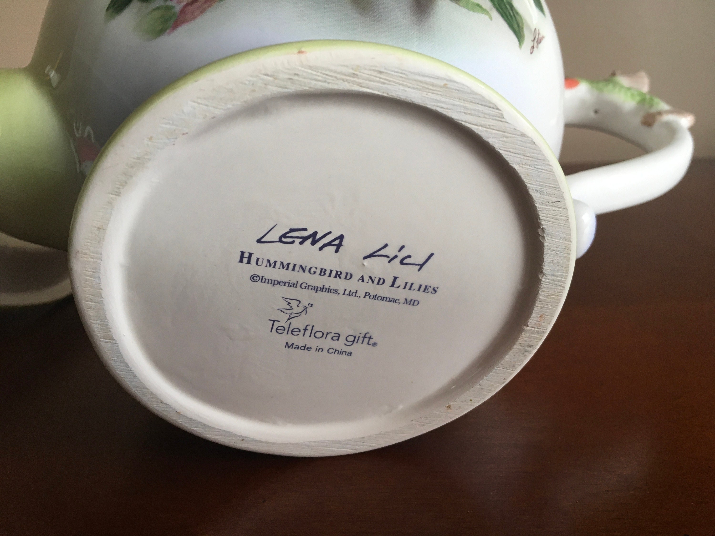 Vintage Teleflora Hummingbird and Lilies by Lena Liu Teapot - Etsy