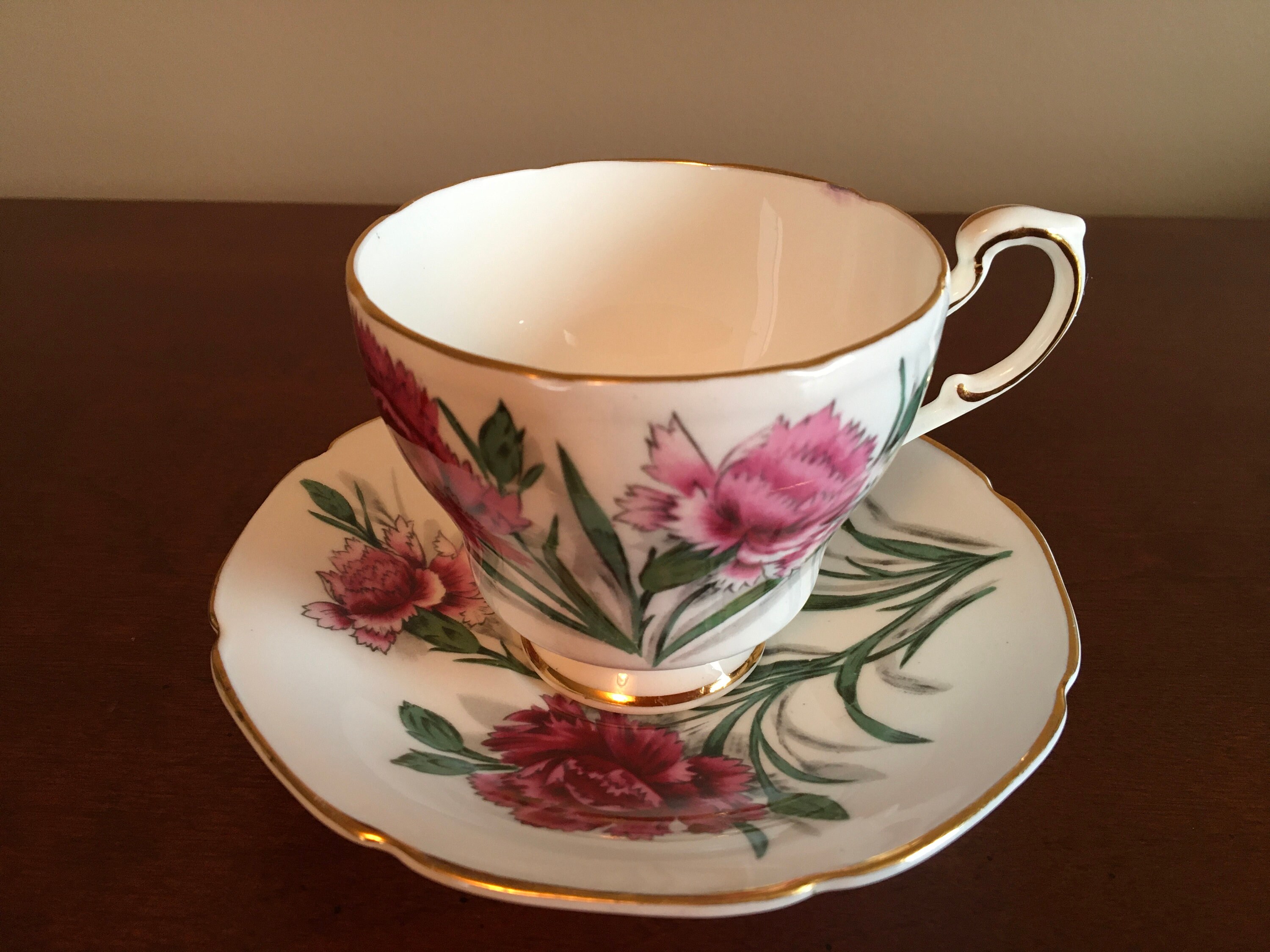 Vintage Paragon Carnations Fine Bone China Tea Cup With - Etsy