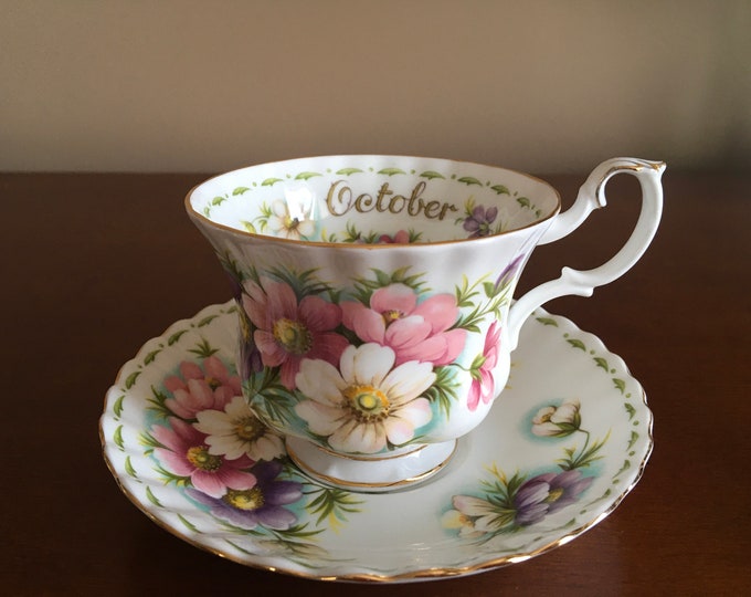 Royal Albert Flower of the Month October Cosmos Fine Bone China Tea Cup ...