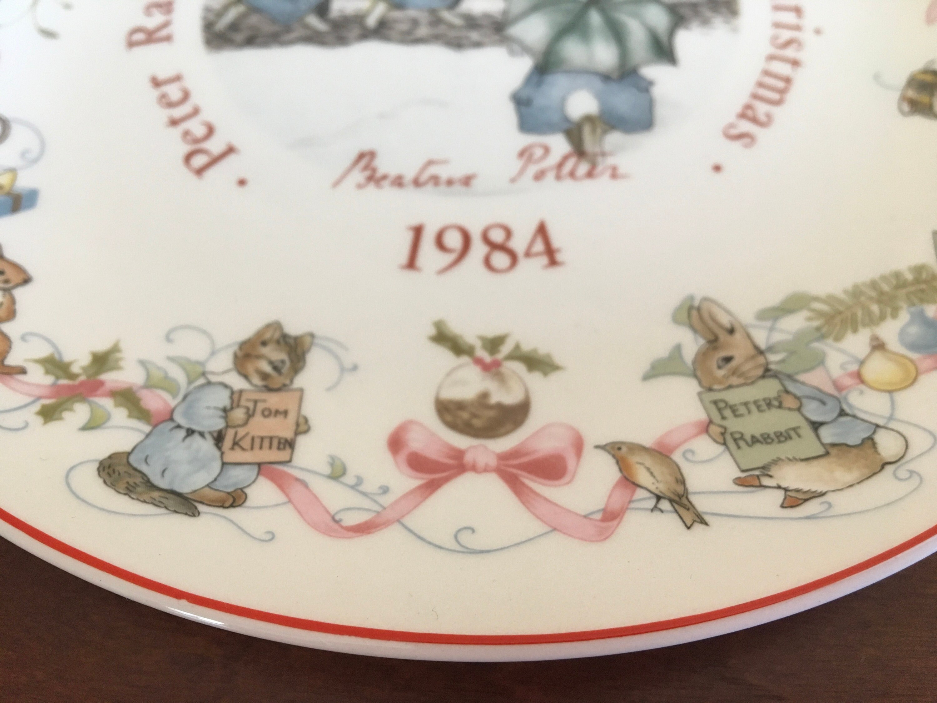 Beatrix Potter Peter Rabbit wishes Merry Christmas 1984 | Etsy