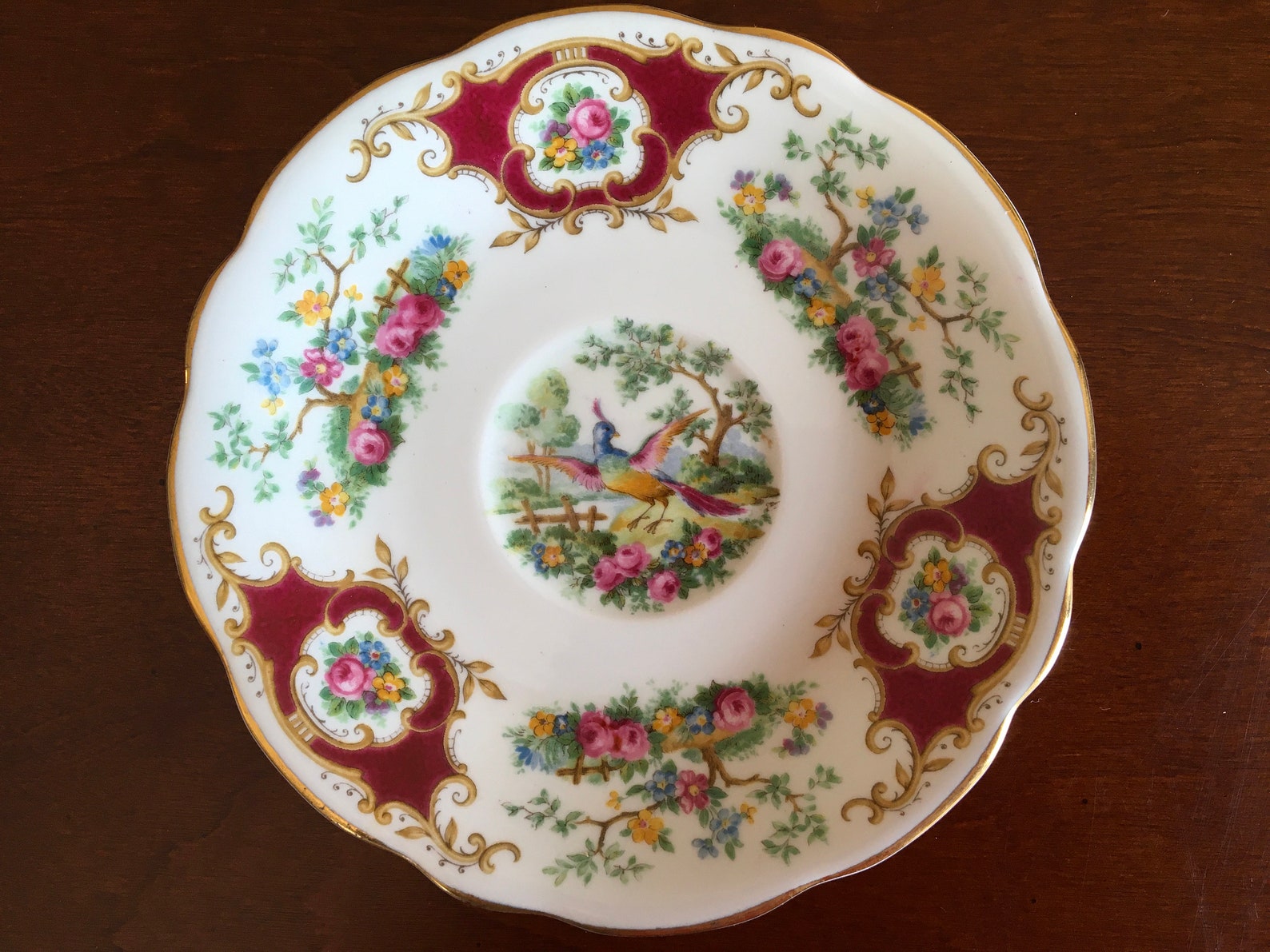 EB Foley Broadway Red Bird of Paradise Fine Bone China Trio | Etsy