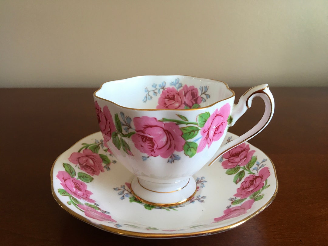 Queen Ann Lady Alexander Rose Fine Bone China Tea Cup With Matching ...