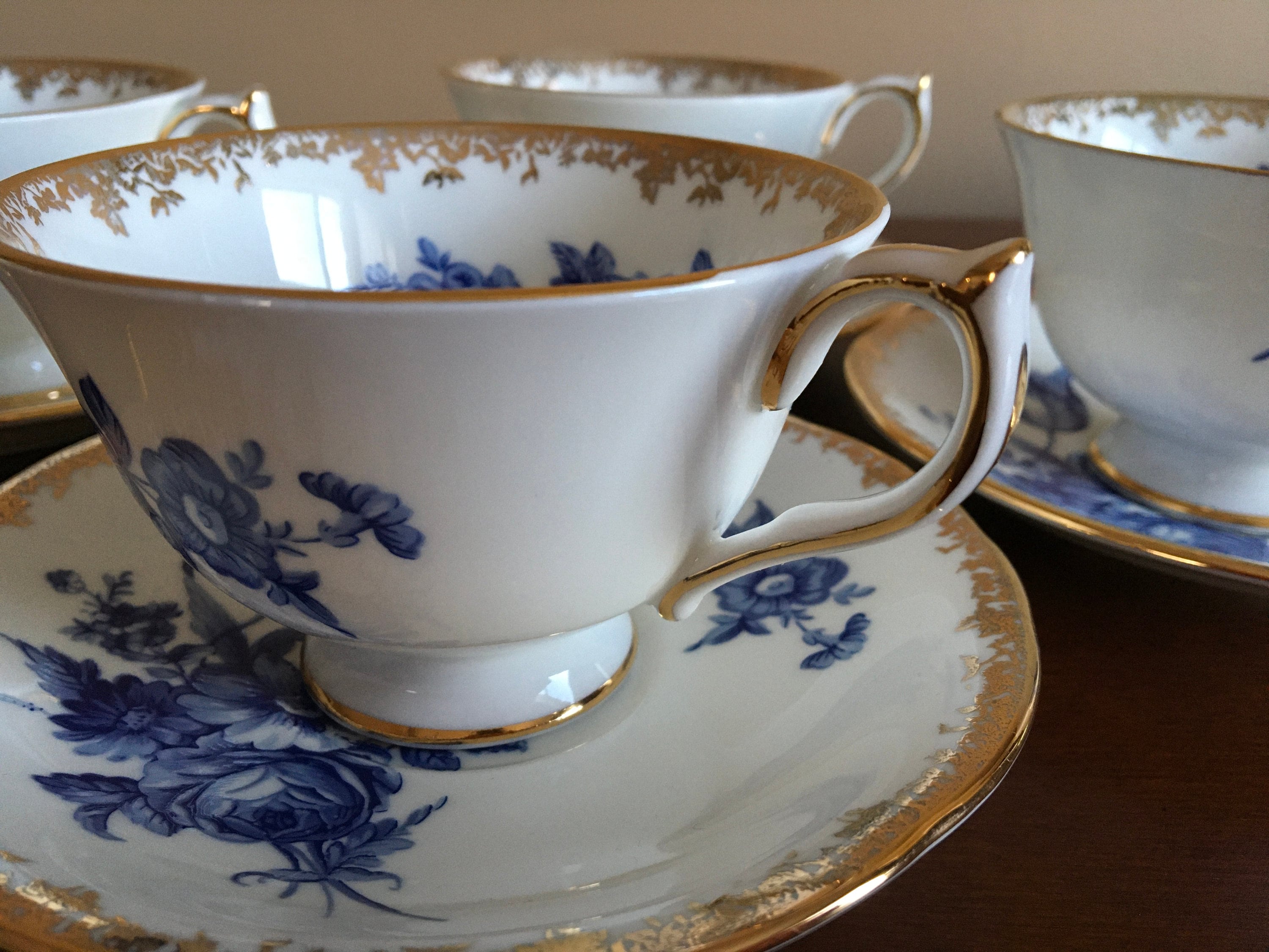 1 of 4 Aynsley Blue Roses Floral Fine Bone China Tea Cup With - Etsy