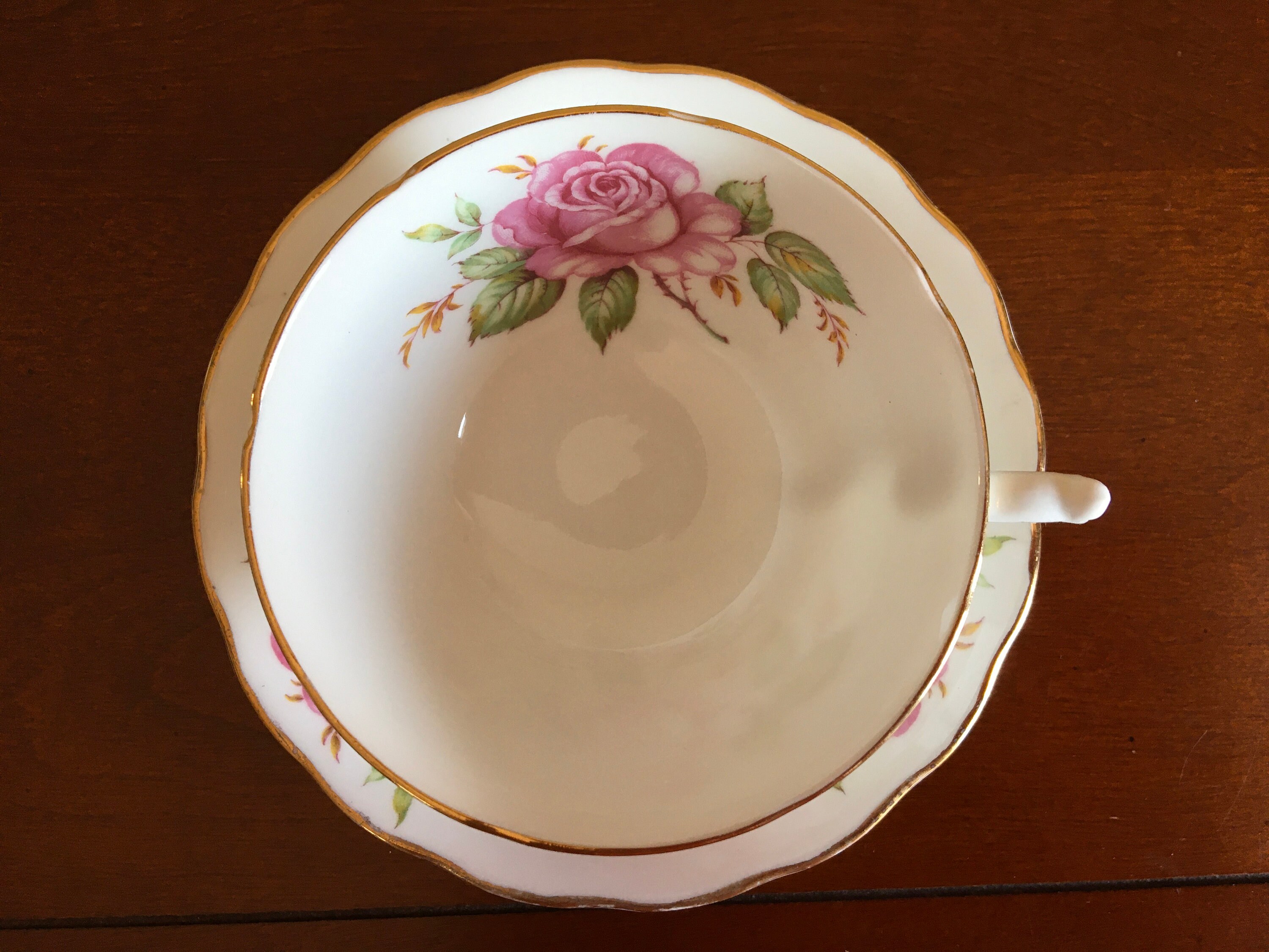 Vintage Melba English Fine Bone China Large Pink Roses Tea Cup With ...