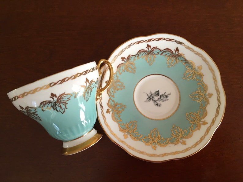 EB Foley Footed Turquoise and Gold Fine Bone China Tea Cup - Etsy Canada