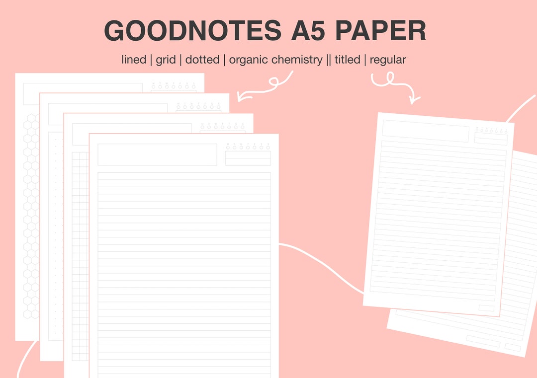 Goodnotes A5 Paper (lined, Grid, Dotted, Organic Chemistry) - Etsy