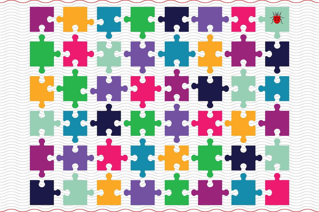 SVG Colorful Puzzle, Separate Pieces, Digital Clipart, Files Eps Jpg ...