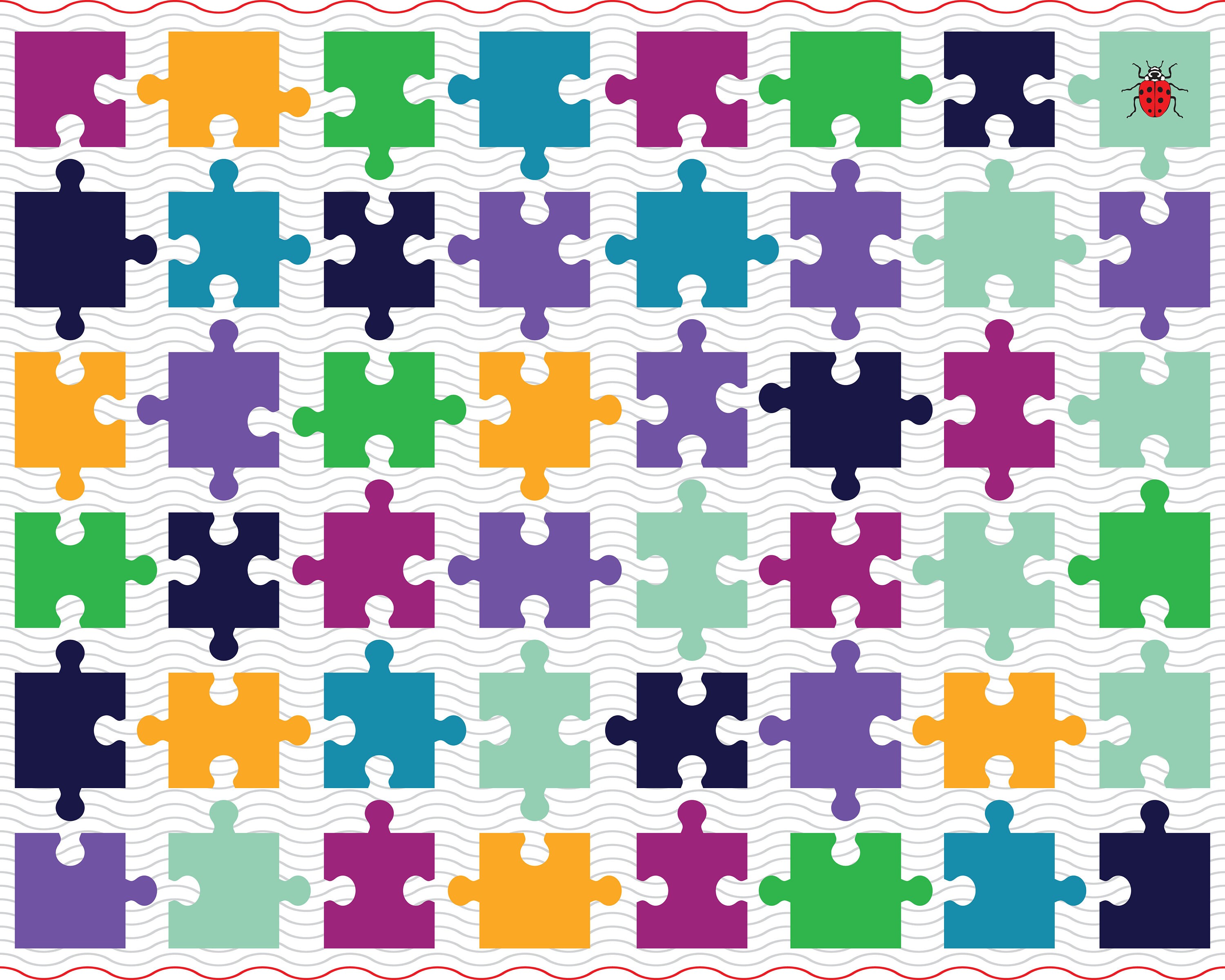 SVG Colored Puzzle, Separate Pieces Digital Clipart, Puzzle Icons Files ...