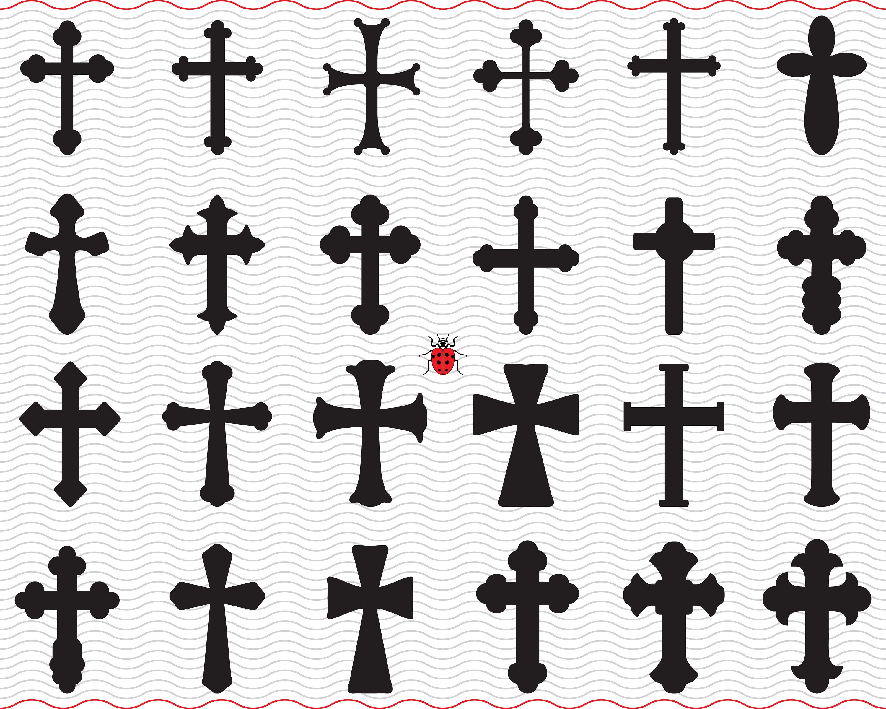 Crosses SVG, Digital Clipart Black Silhouettes, Files Eps Jpg, Crosses ...