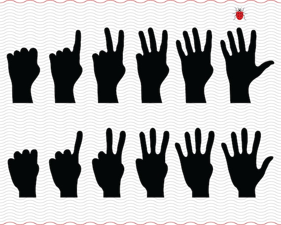 Human Hands Files eps jpg isolated vector Black silhouettes digital ...
