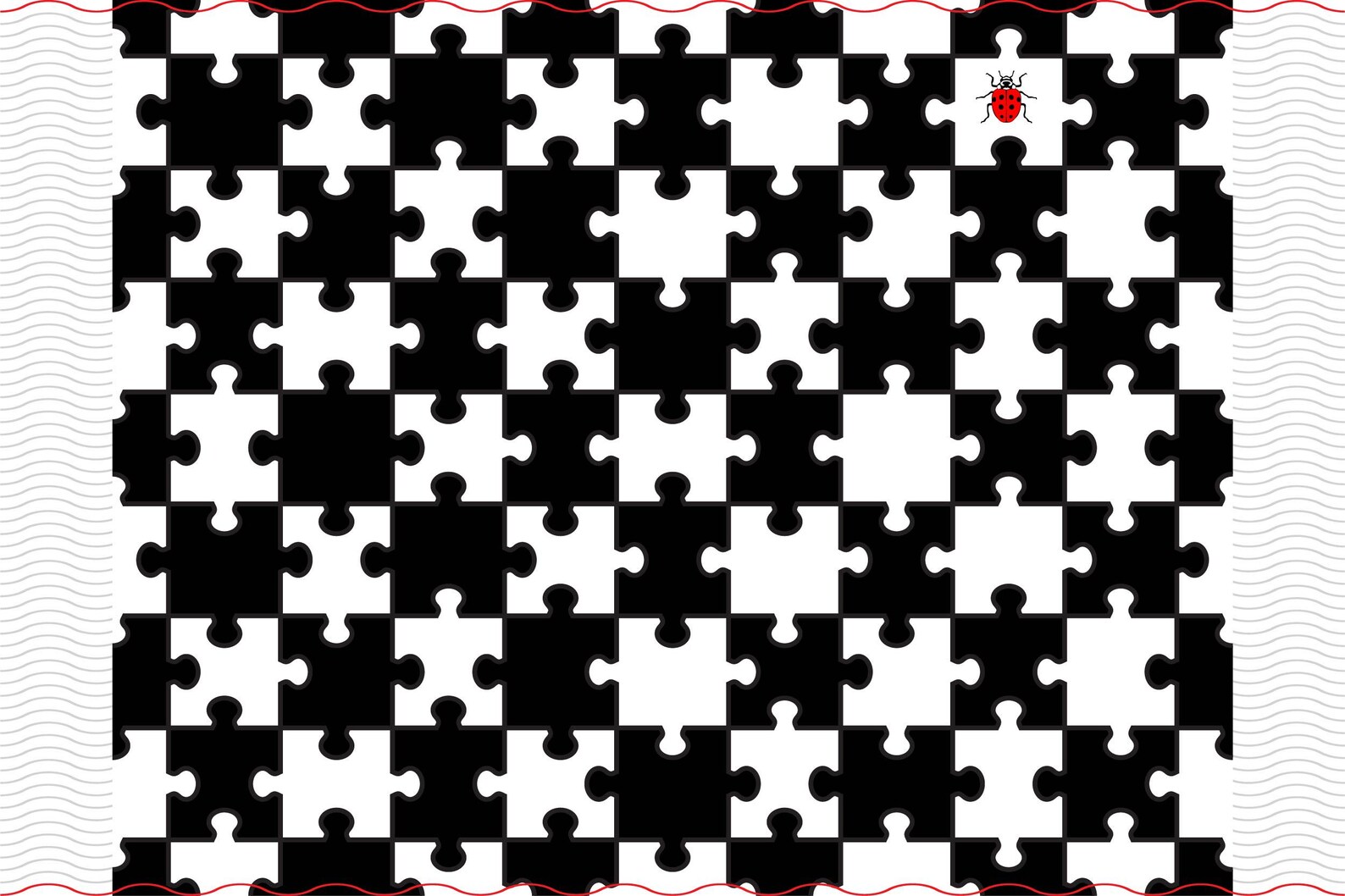 SVG Seamless Blackwhite Puzzle, Separate Pieces, Digital Clipart, Files ...