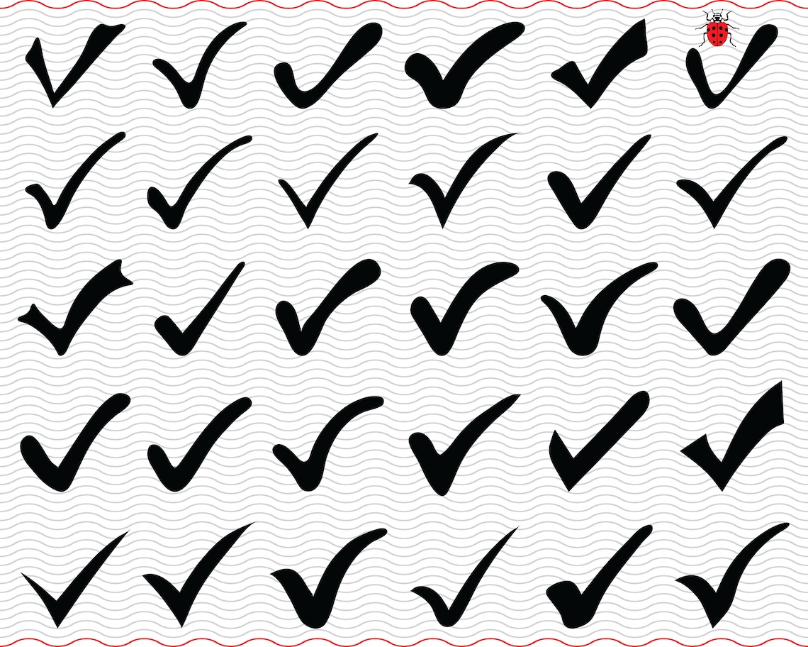 SVG Check Mark Icons, Black Silhouettes Digital Clipart, Check Mark Eps ...