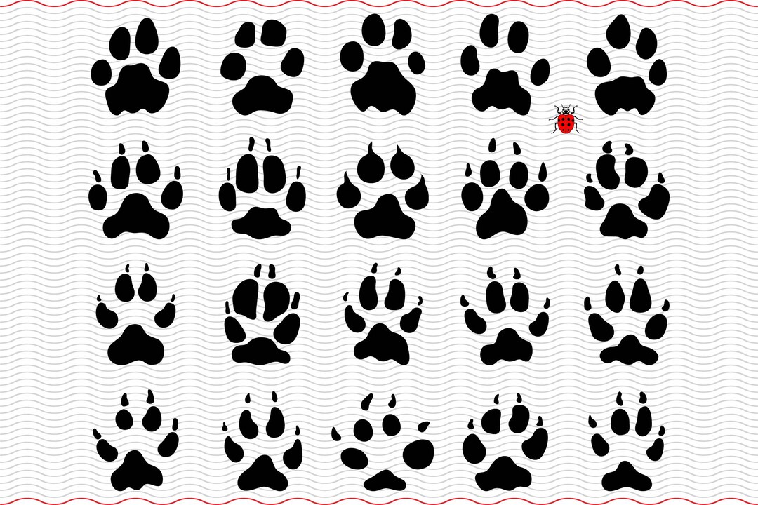 SVG Wolf, Black Footprints, Digital Clipart, Wolf Icons Files Eps Jpg ...