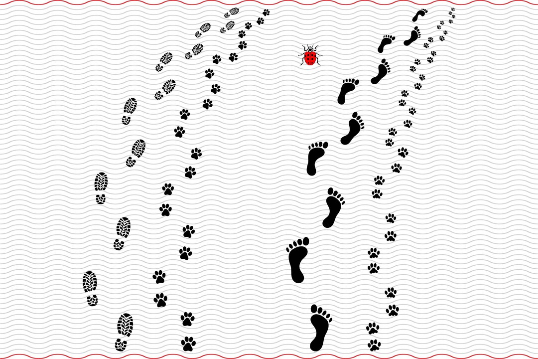 SVG Feet and Dog Paws, Black Prints Silhouettes Digital Clipart, Files ...