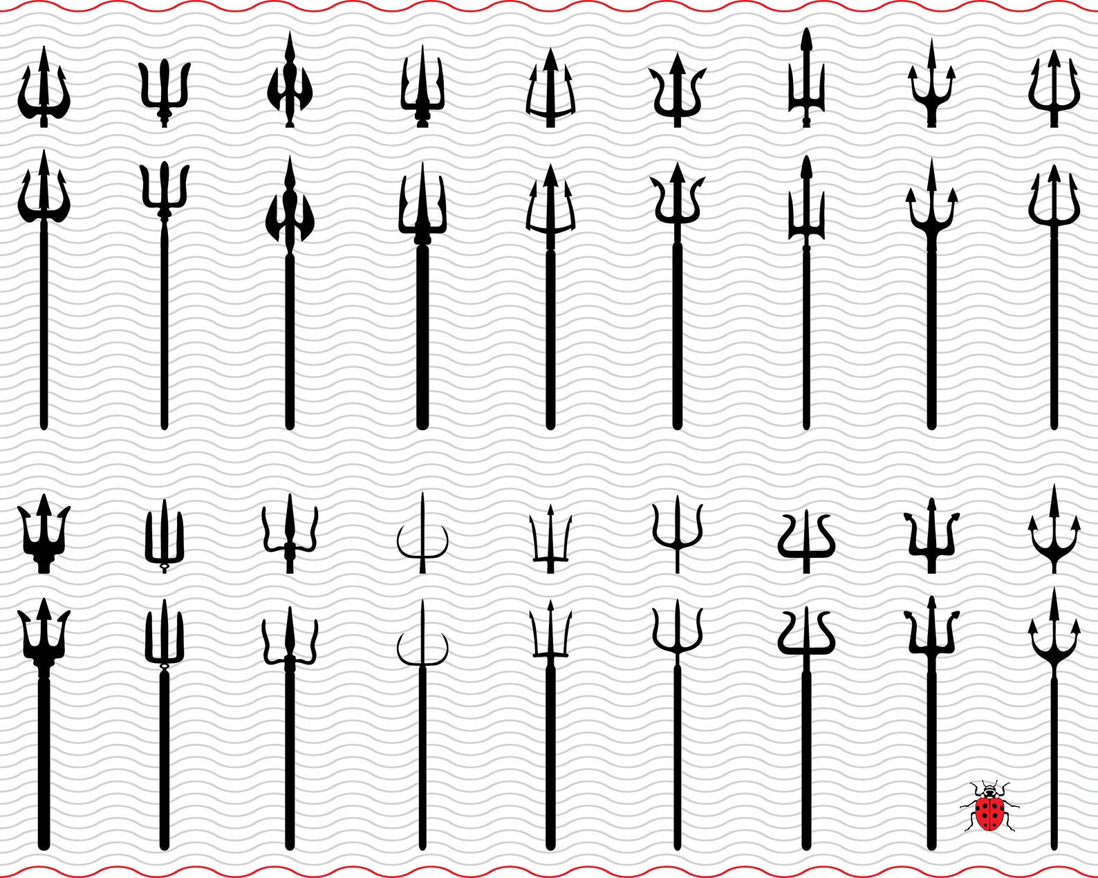 SVG Trident, Digital Clipart , Black Silhouettes, Eps, Jpg, Trident ...