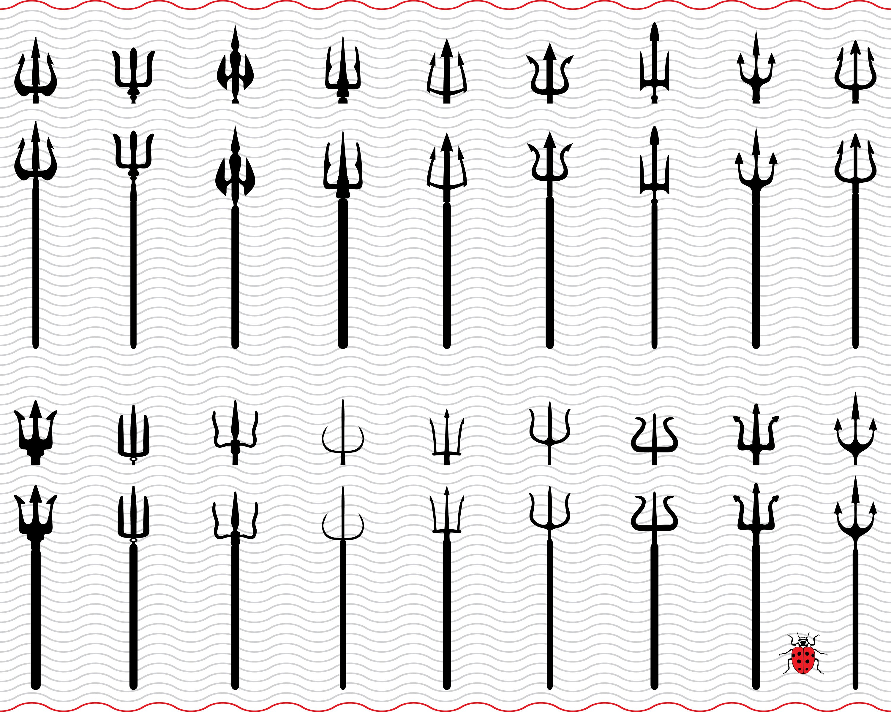 SVG Trident, Digital Clipart , Black Silhouettes, Eps, Jpg, Trident ...