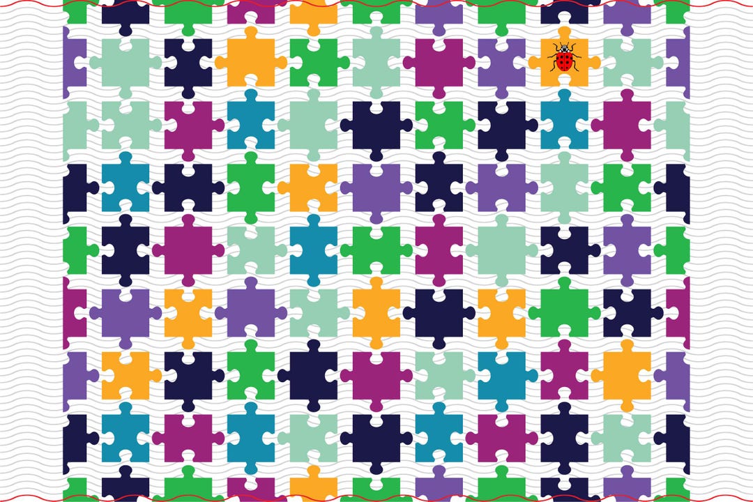 SVG Seamless Colorful Puzzle, Separate Pieces, Digital Clipart, Files ...