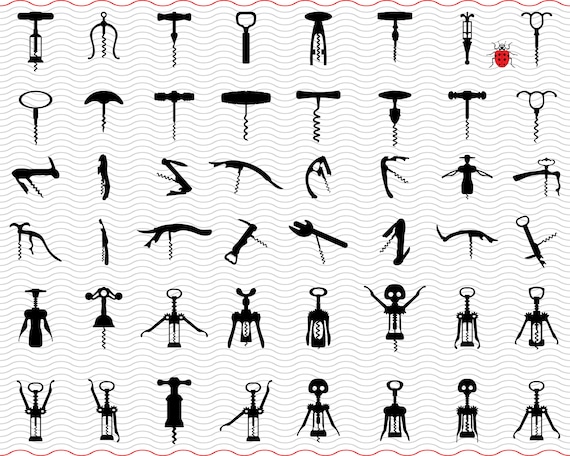 Corkscrew SVG Black Silhouette Digital Clipart Files Eps | Etsy Australia