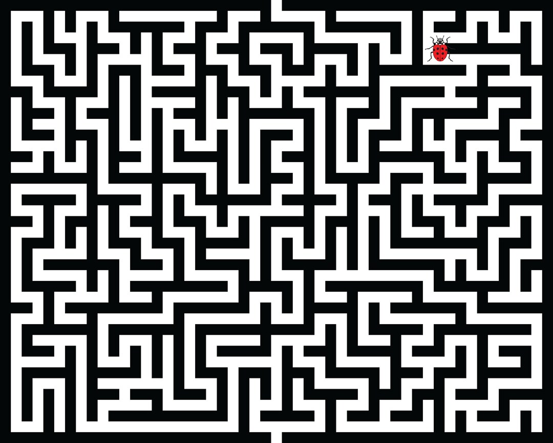 SVG Maze, Labyrinth, Black Silhouette, Digital Clipart, Files Eps Jpg ...