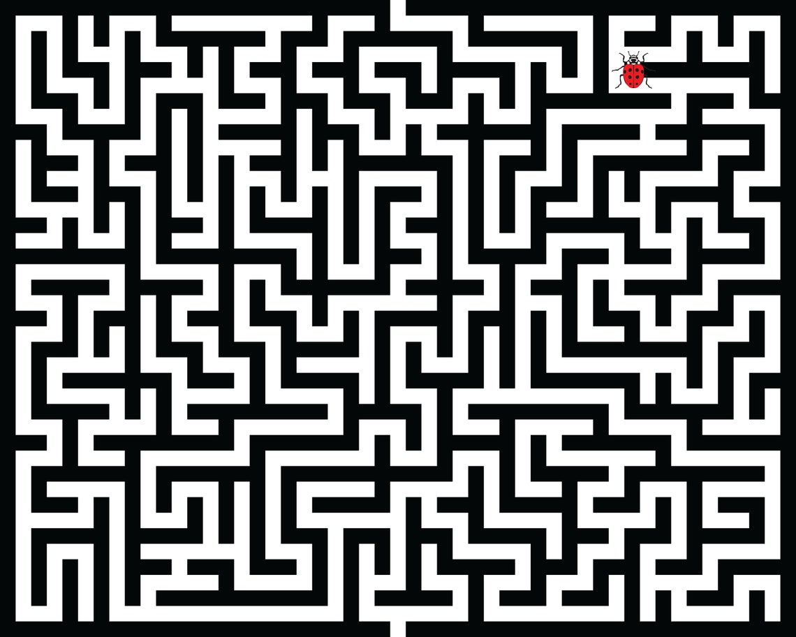 SVG Maze, Labyrinth, Black Silhouette, Digital Clipart, Files Eps Jpg ...