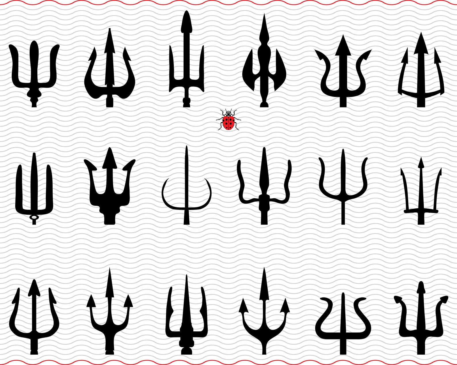 SVG Trident, Digital Clipart , Black Silhouettes, Eps, Jpg, Trident ...
