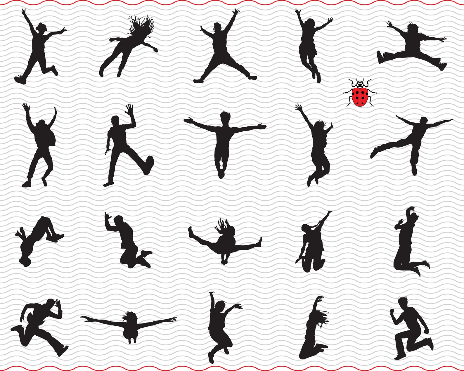 Jumps SVG, Black Silhouette Digital Clipart, Files Eps Jpg, Jumps ...