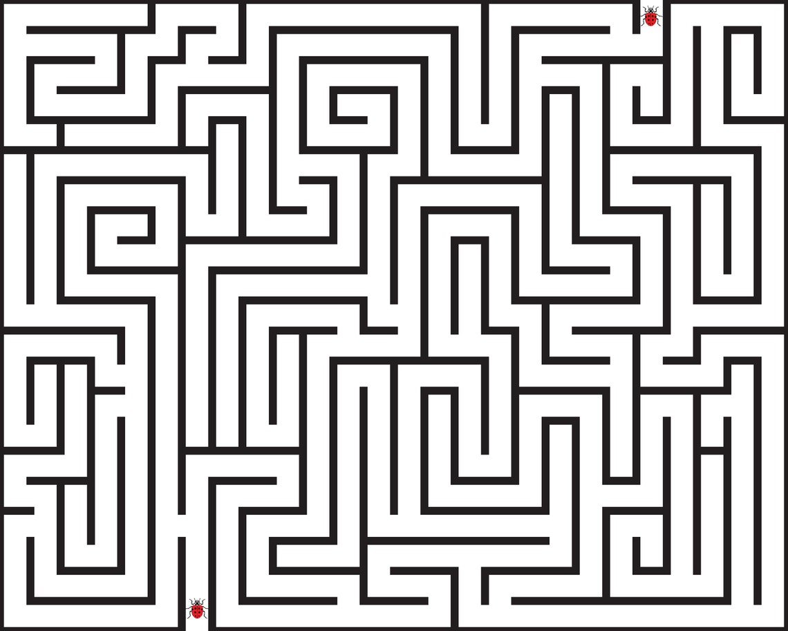 Maze SVG, Black Silhouette Digital Clipart, Files Eps Jpg, Maze ...