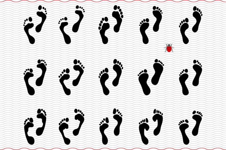 Footprints SVG, Digital Clipart , Black Silhouettes, Eps, Jpg ...
