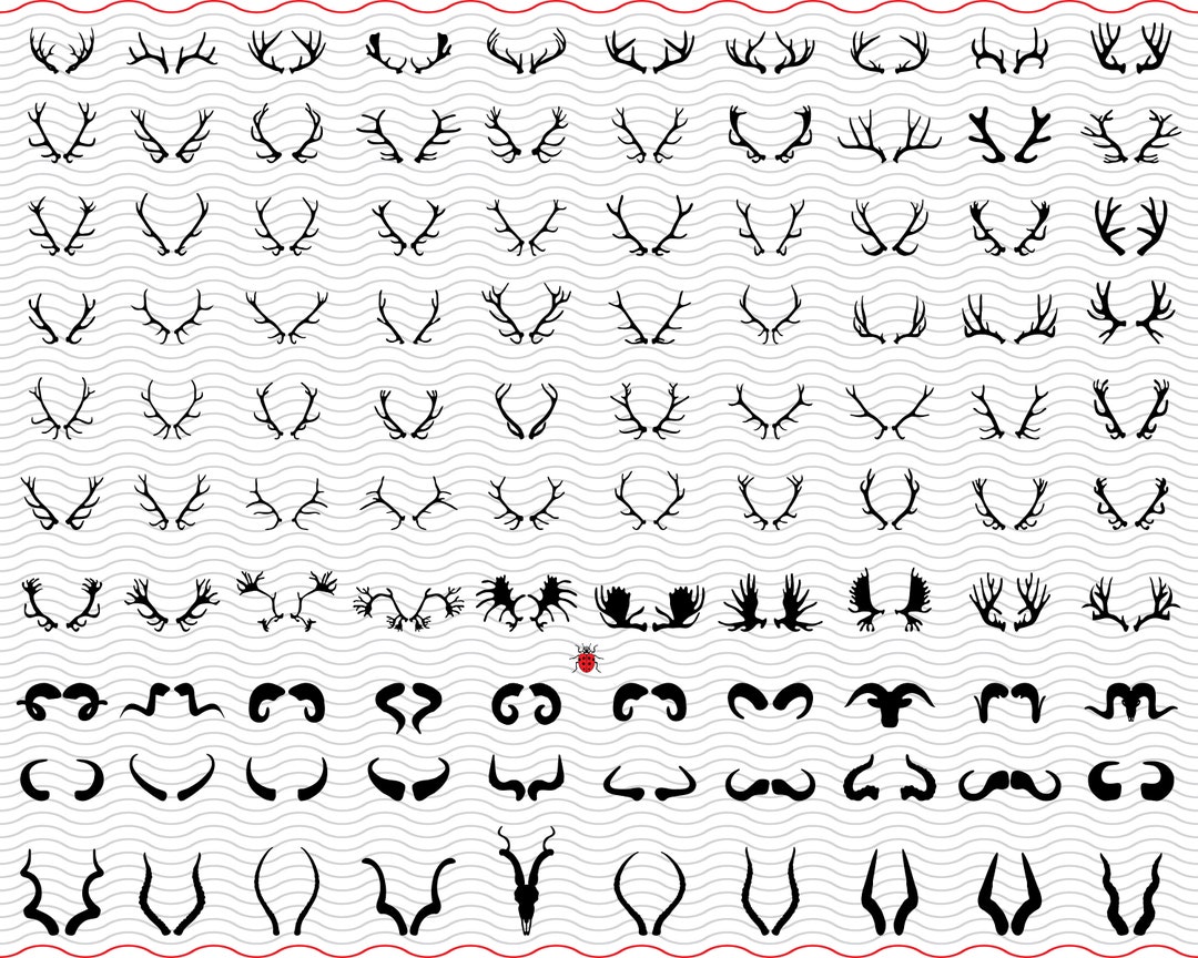 Horns SVG, Black Silhouette Digital Clipart, Files Eps Jpg, Horns ...