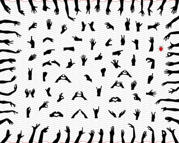 Hands SVG Black Silhouette Digital Clipart Files Eps Jpg - Etsy Canada