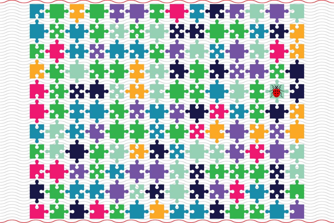 SVG Colorful Big Puzzle, Separate Pieces, Digital Clipart, Files Eps ...