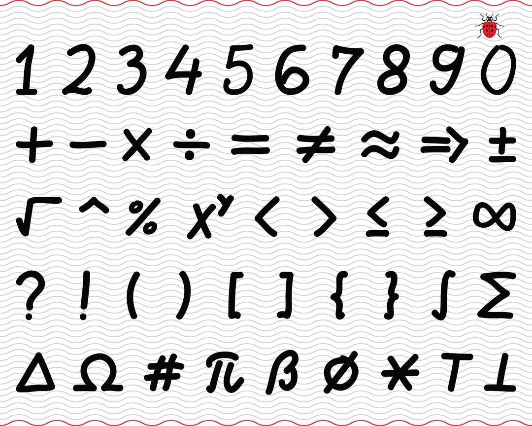 SVG Mathematic Signs Hand Drawn Digital Clipart Files Eps - Etsy