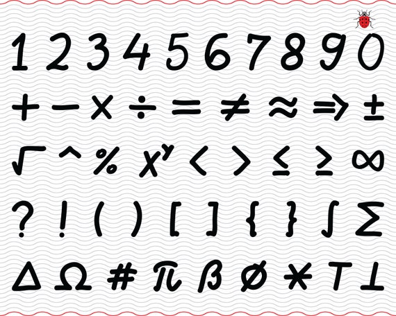 SVG Mathematic Signs Hand Drawn Digital Clipart Files Eps - Etsy
