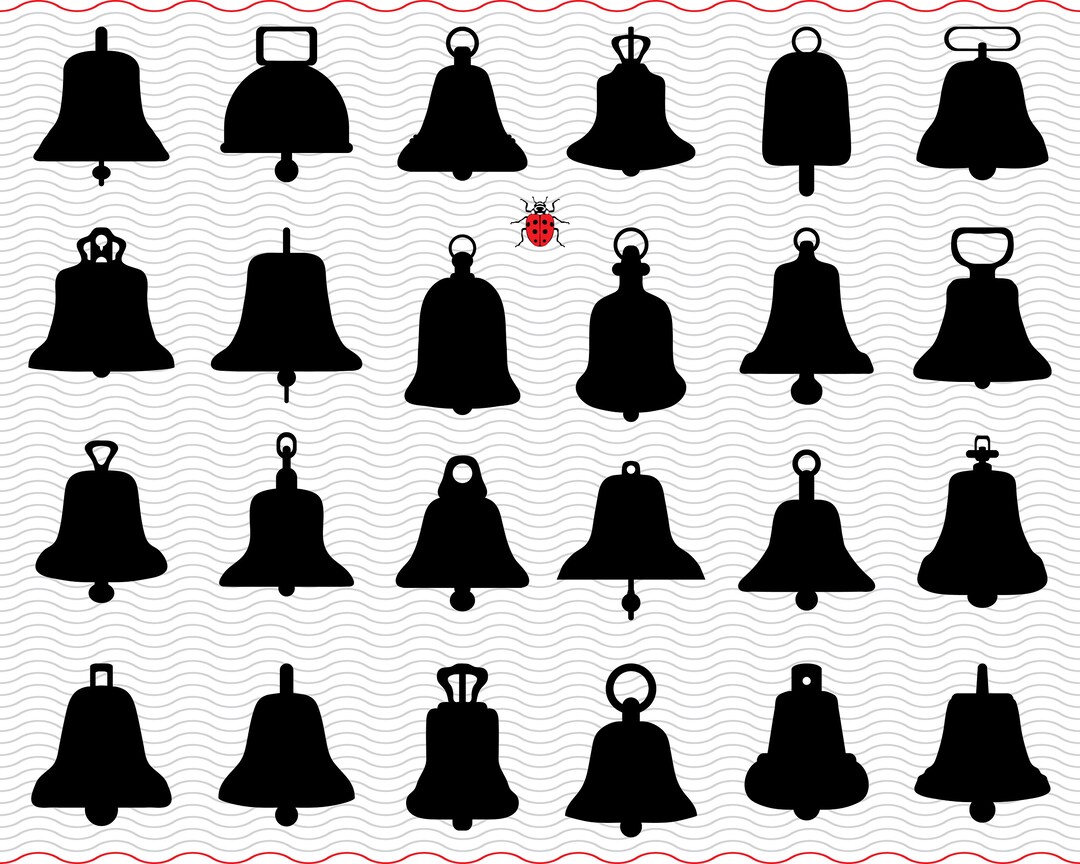 Bells SVG, Digital Clipart , Black Silhouettes, Eps, Jpg, Bells ...