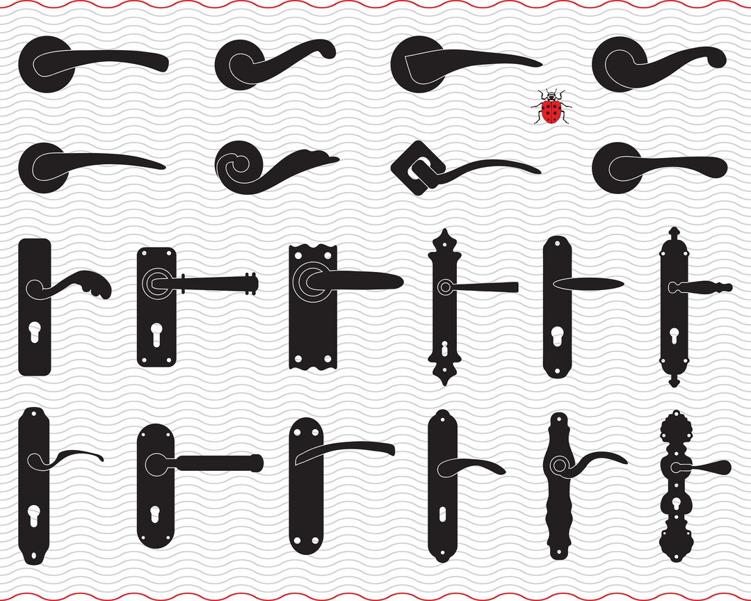 SVG Doorknobs, Black Silhouettes, Digital Clipart, Files Eps, Jpg ...