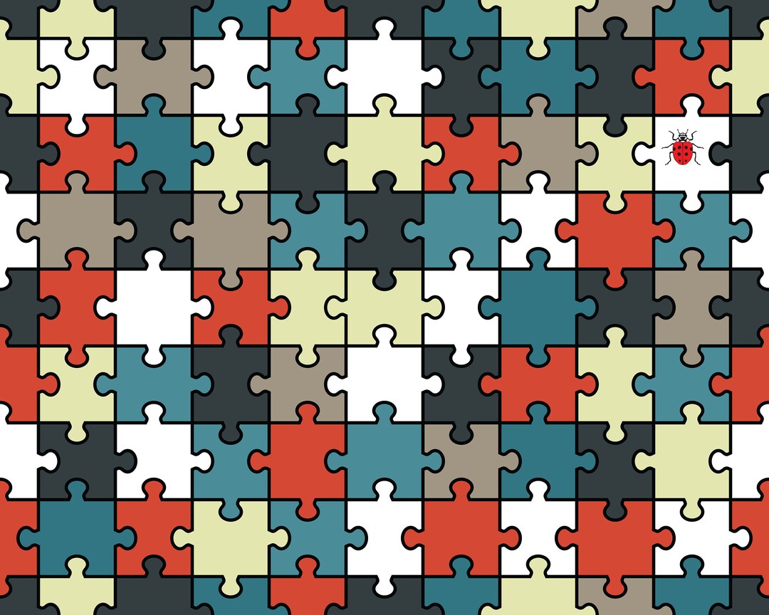 SVG Colorful Puzzle, Seamless Pattern, Digital Clipart, SVG Puzzles ...