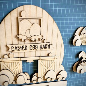 Easter Egg Barn MDF Wood Unfinished Kit - Etsy
