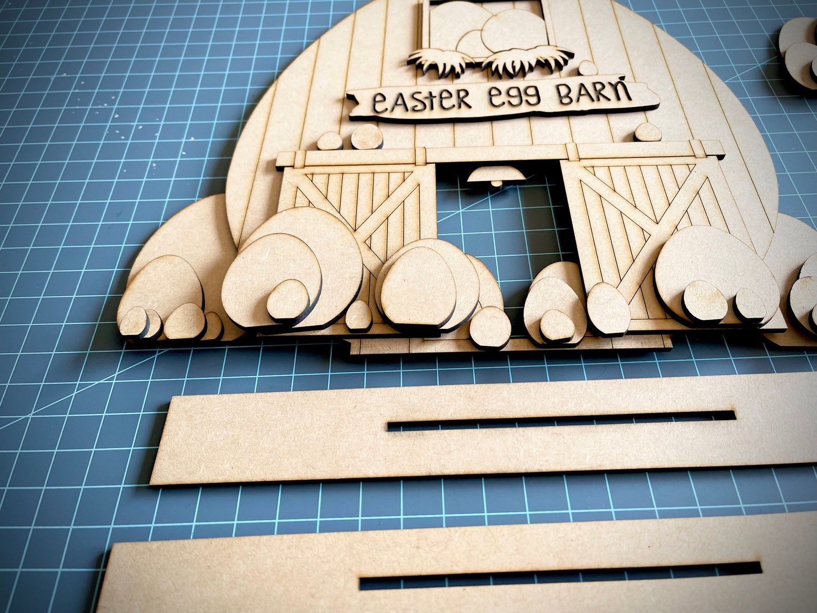Easter Egg Barn MDF Wood Unfinished Kit - Etsy