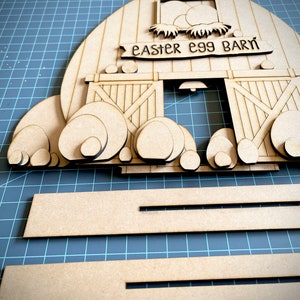 Easter Egg Barn MDF Wood Unfinished Kit - Etsy