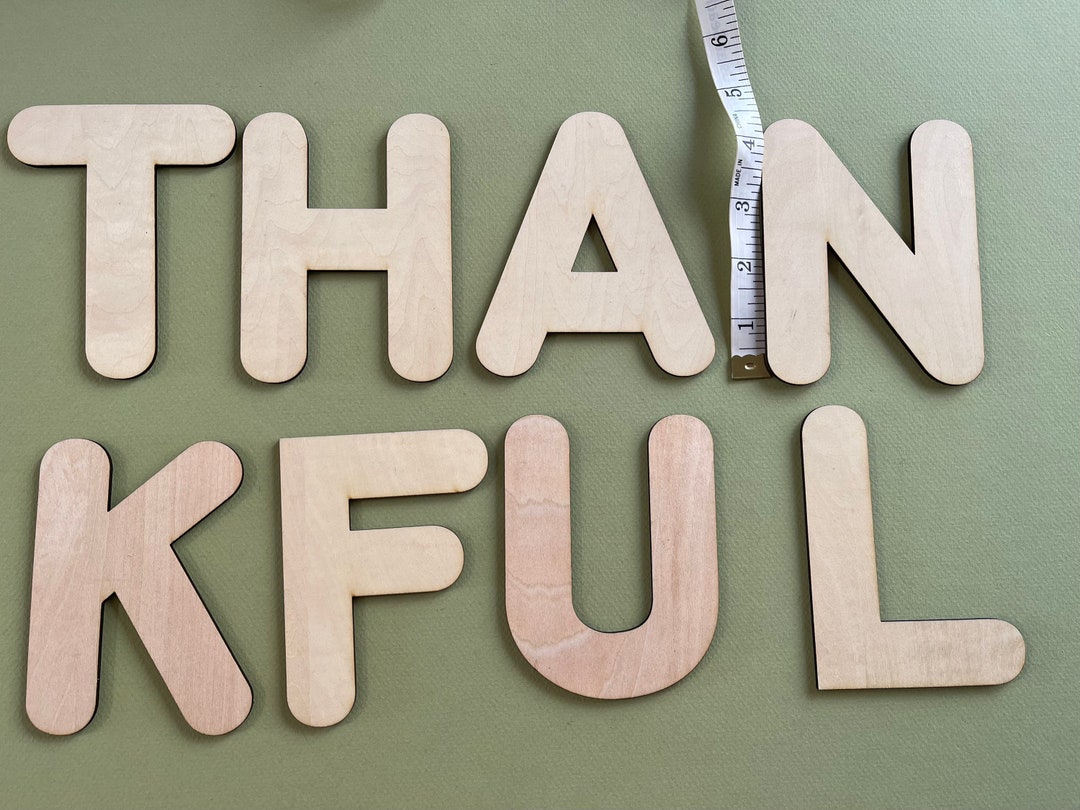 Thankful Wood Letter Cutouts - Etsy