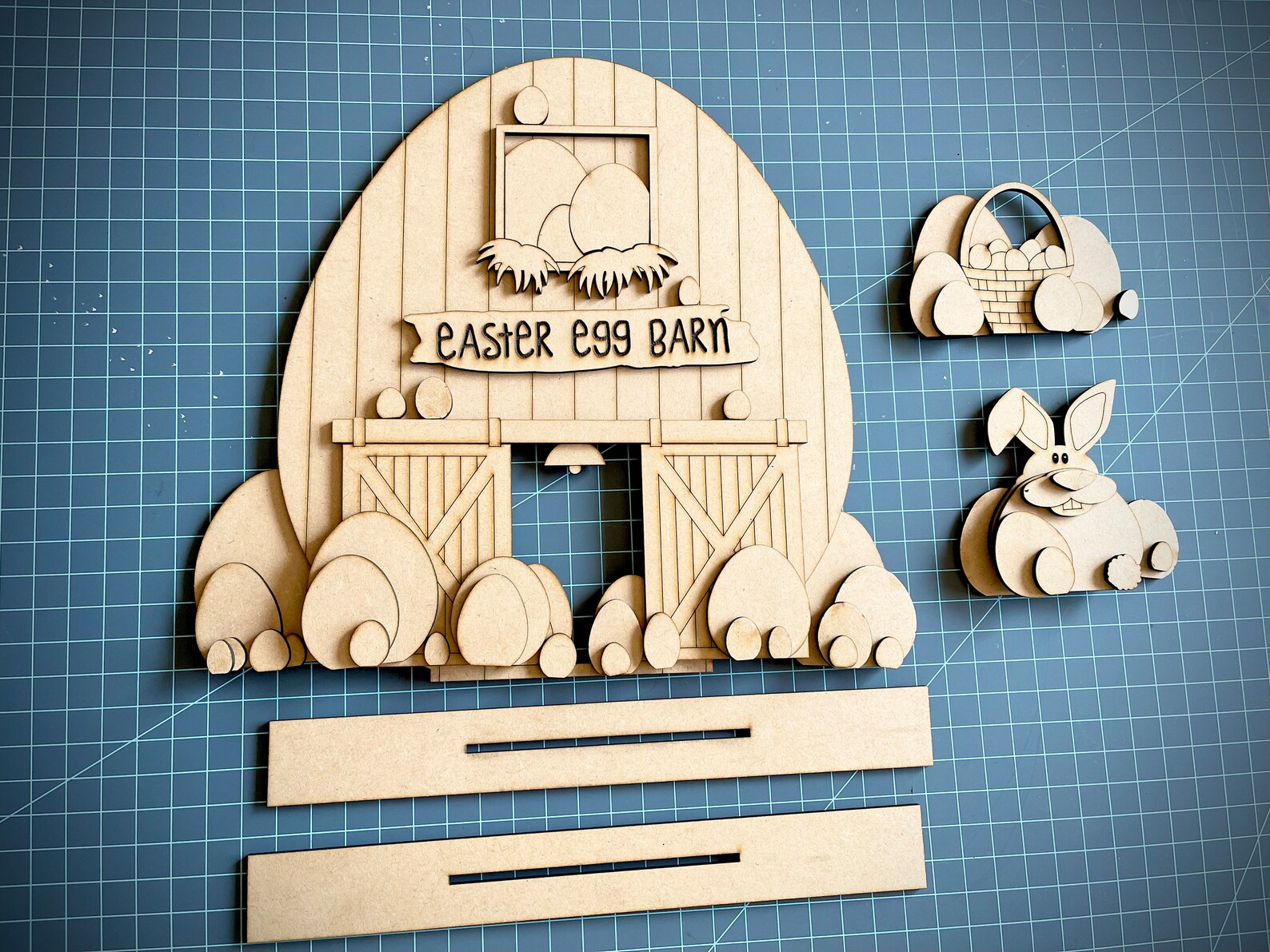 Easter Egg Barn MDF Wood Unfinished Kit - Etsy